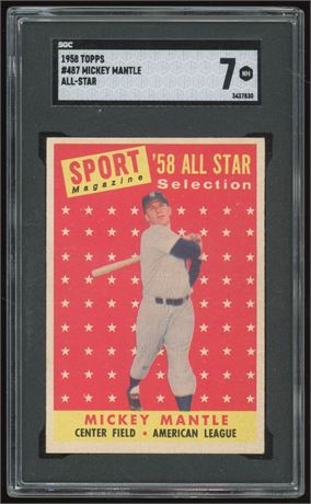 Collector Investor Auctions - 1958 Topps #487 Mickey Mantle All-Star ...