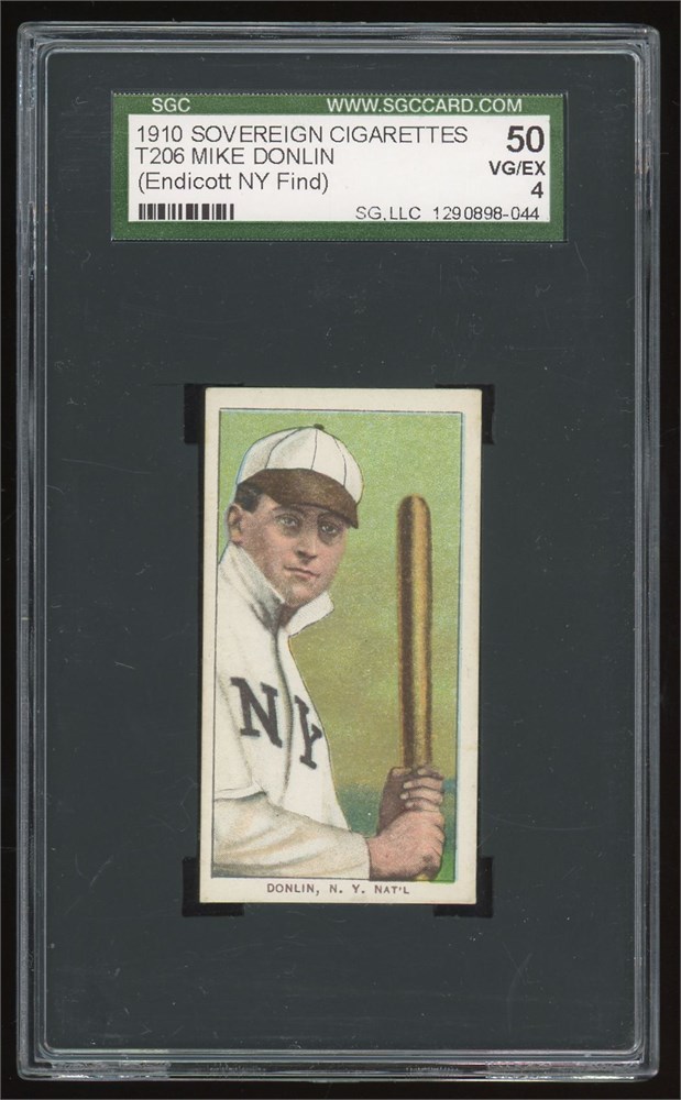 Collector Investor Auctions - 1909-1911 T206 Sovereign Mike Donlin ...
