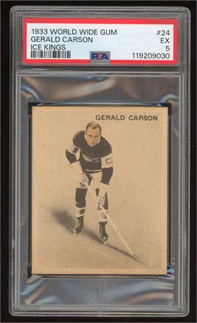 Collector Investor Auctions - 1933 World Wide Gum #24 Gerald Carson RC ...