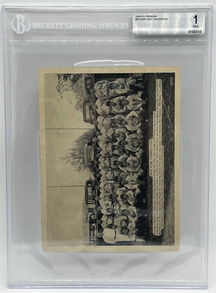 Collector Investor Auctions - 1936 R311 Premiums #G25 New York Yankees ...