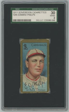 Collector Investor Auctions - 1911 T205 Sovereign Edward Phelps SGC 2 GOOD