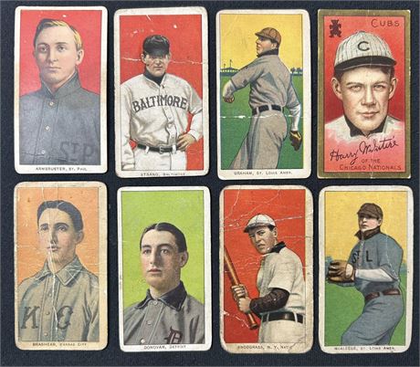 Collector Investor Auctions - 1909-11 T205 & T206 Lot (8) w/ Two Polar ...