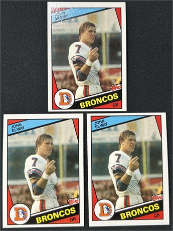 Collector Investor Auctions - 1984 Topps #63 John Elway RC Lot (3 ...