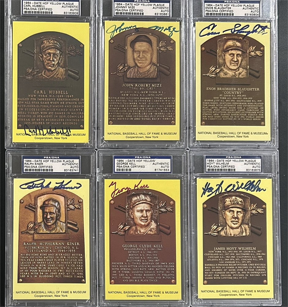Collector Investor Auctions - Signed HOF Yellow Plaque Postcard Lot (9 ...