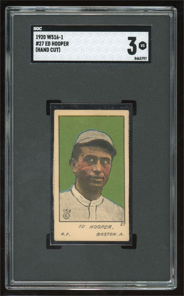 Collector Investor Auctions - 1920 W516-1 Strip Card #27 Ed Hooper Hand ...