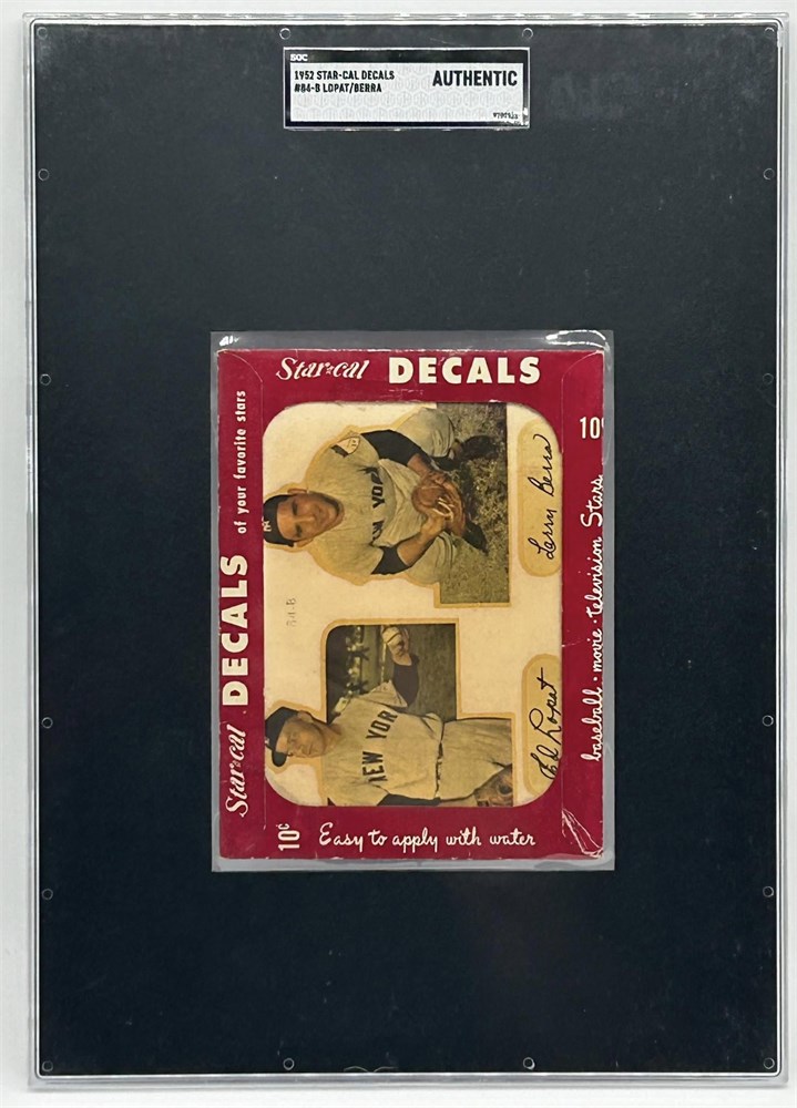 Collector Investor Auctions - 1952 Star-Cal Decals #84-B Lopat/Berra ...