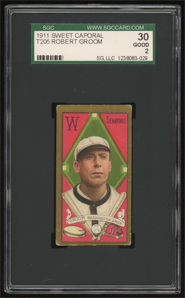 Collector Investor Auctions - T205 Sweet Caporal Robert Groom SGC 2 GOOD