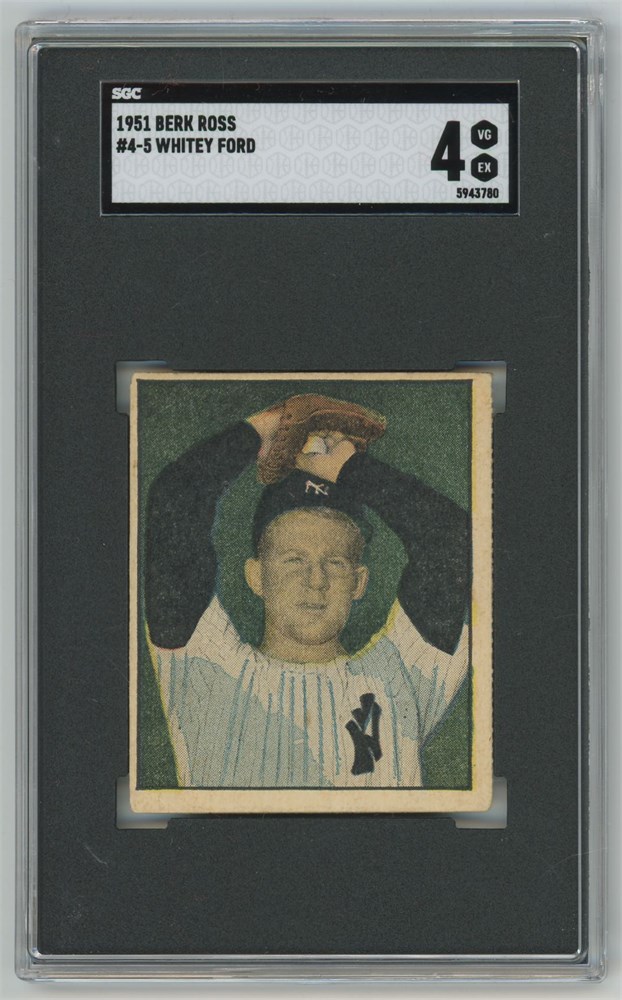 Collector Investor Auctions - 1951 Berk Ross #4-5 Whitey Ford RC SCG 4 VGEX