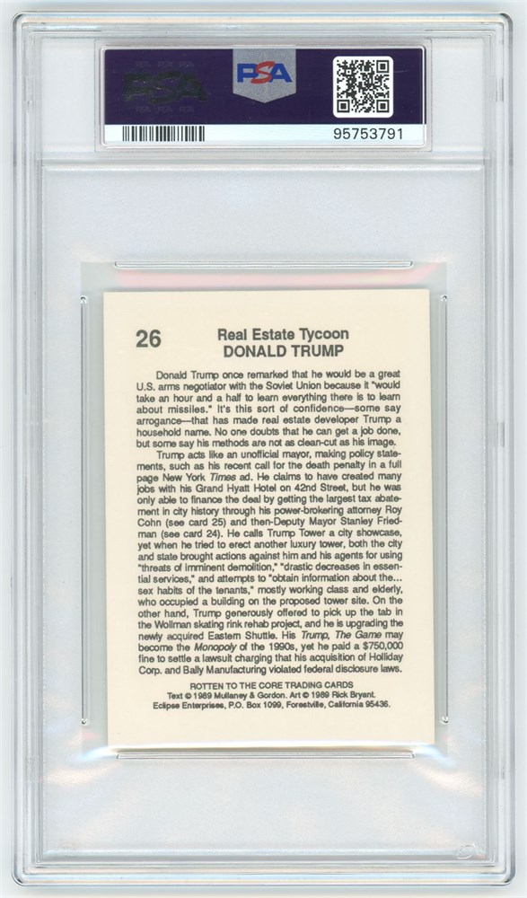Collector Investor Auctions - 1989 Rotten To The Core #26 Donald Trump ...
