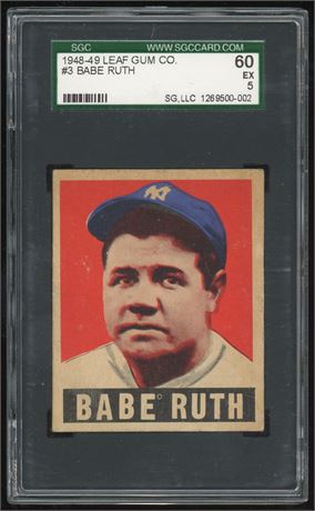 Collector Investor Auctions - 1948 Leaf #3 Babe Ruth SGC 5 EX