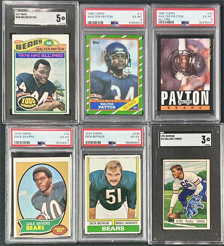 Collector Investor Auctions - 1951-86 Chicago Bears HOF Graded Lot (6 ...