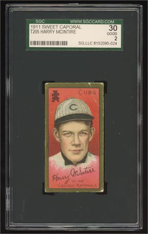 Collector Investor Auctions - T205 Sweet Caporal Harry Mcintire SGC 2 GOOD