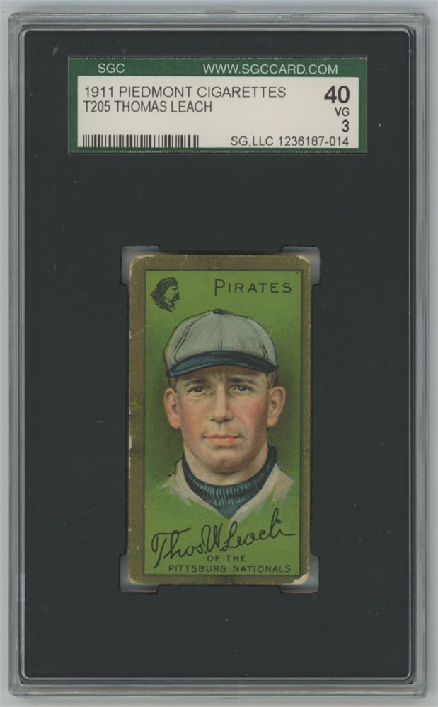 Collector Investor Auctions - 1911 T205 Piedmont Thomas Leach SGC 3 VG