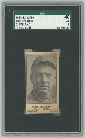 Collector Investor Auctions - 1925-31 W590 Tris Speaker (Hand Cut ...